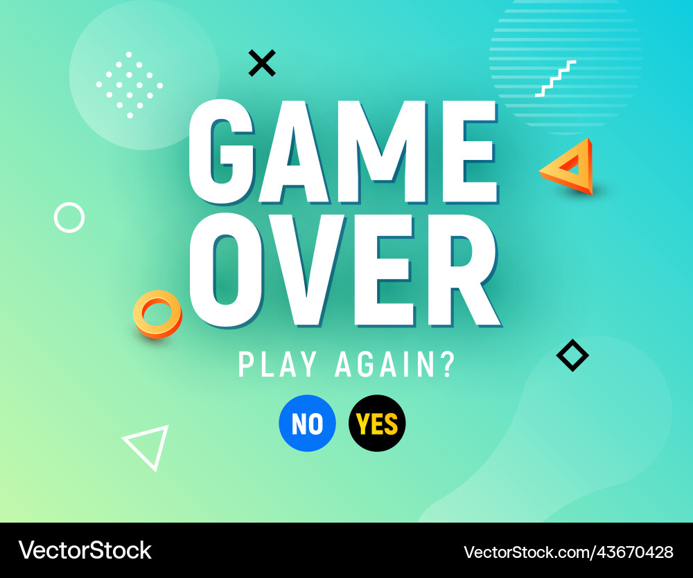 Game over video screen background Royalty Free Vector Image