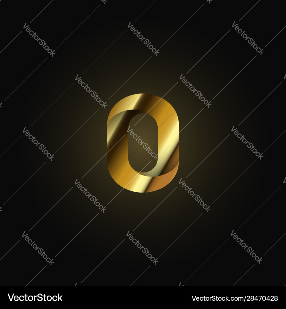 Gold paper folded character from a typeset Vector Image