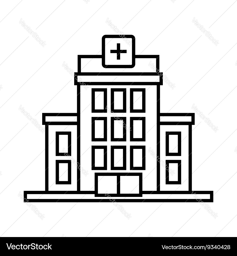 Hospital icon outline style Royalty Free Vector Image