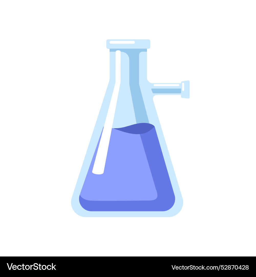 Lab flask with sidearm chemical laboratory Vector Image