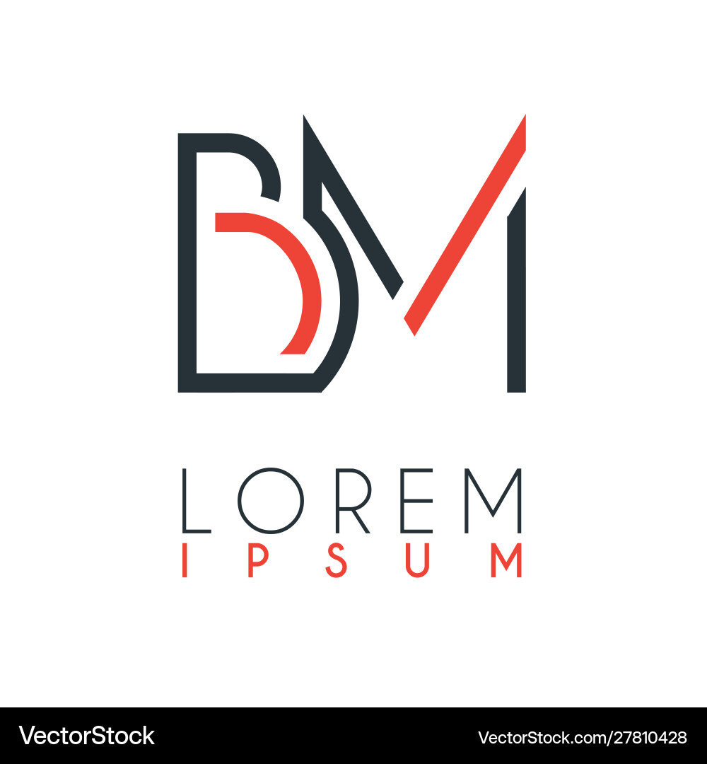 Logo between letter b and m or bm Royalty Free Vector Image