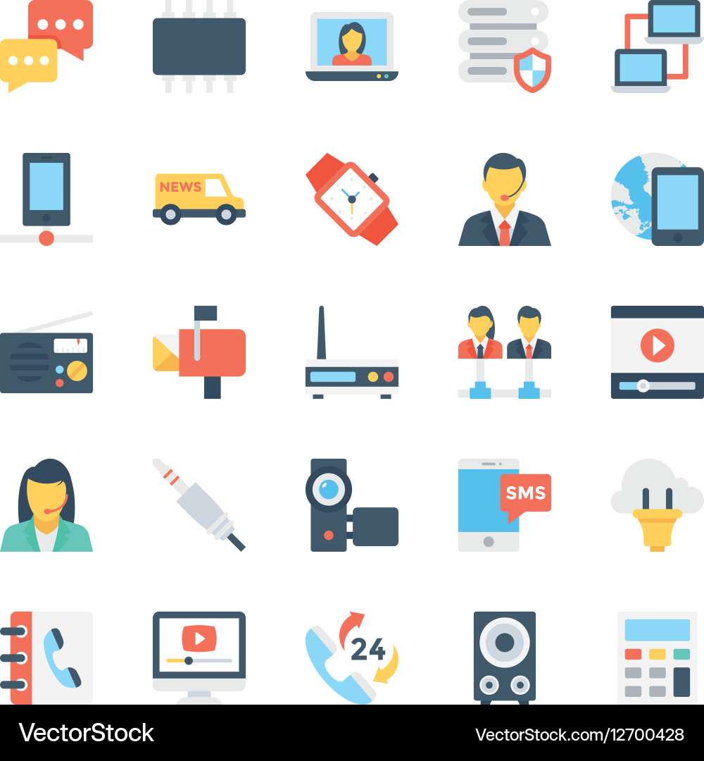 Network and communications icons 4 Royalty Free Vector Image