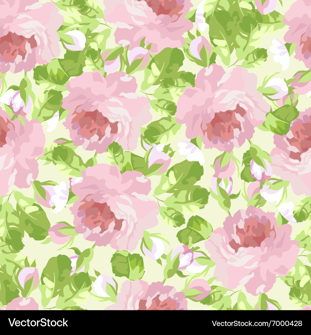 Pattern with pastel pink roses Royalty Free Vector Image