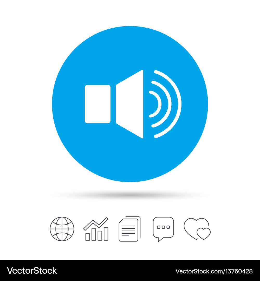 Speaker volume sign icon sound symbol Royalty Free Vector
