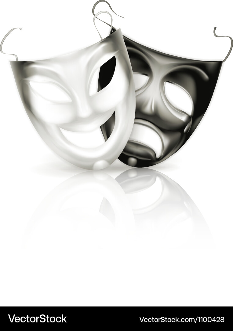 Theater masks Royalty Free Vector Image - VectorStock