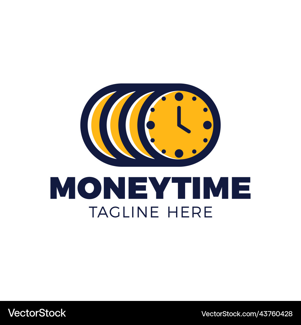 Time is money concept clock and coin long term Vector Image