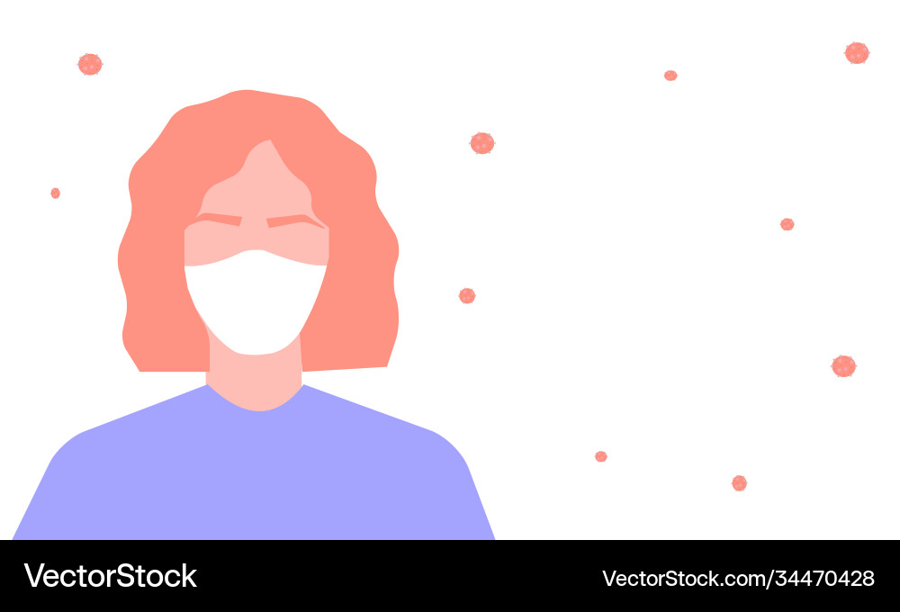 Young girl in a mask graphics Royalty Free Vector Image