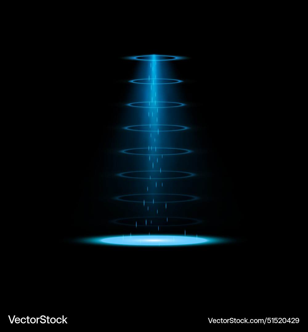 Blue ufo beam of light Royalty Free Vector Image