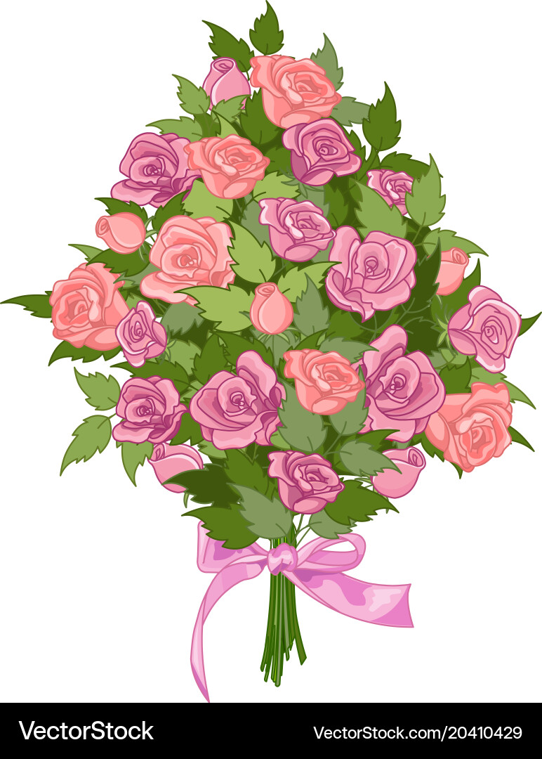 Bouquet of roses Royalty Free Vector Image - VectorStock