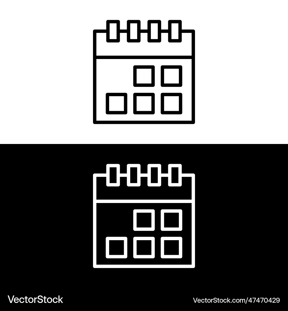 Calendar symbols in line style Royalty Free Vector Image