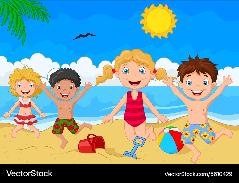 Cartoon summer day (5610429) – Royalty-Free Vector | VectorStock
