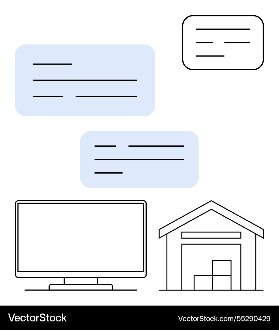 Chat communication warehouse management and data Vector Image