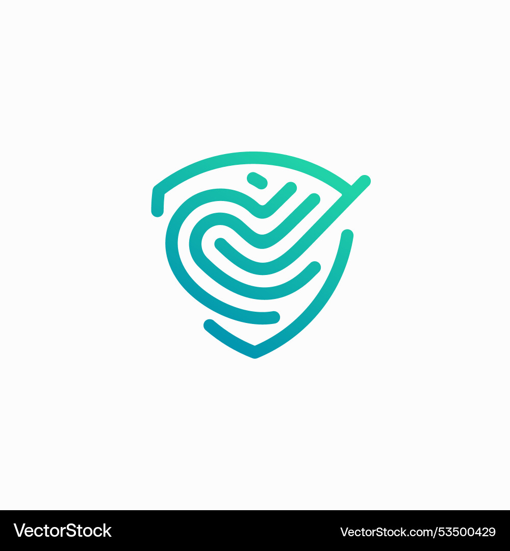 Check shield biometric logo icon Royalty Free Vector Image