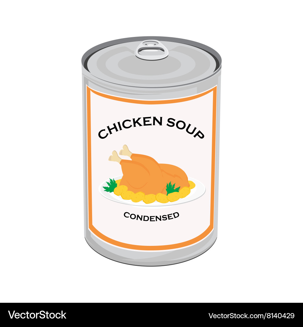 Chicken soup can Royalty Free Vector Image - VectorStock