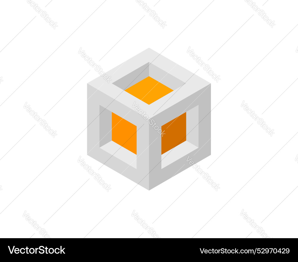 Cube logo geometric design box logotype company Vector Image