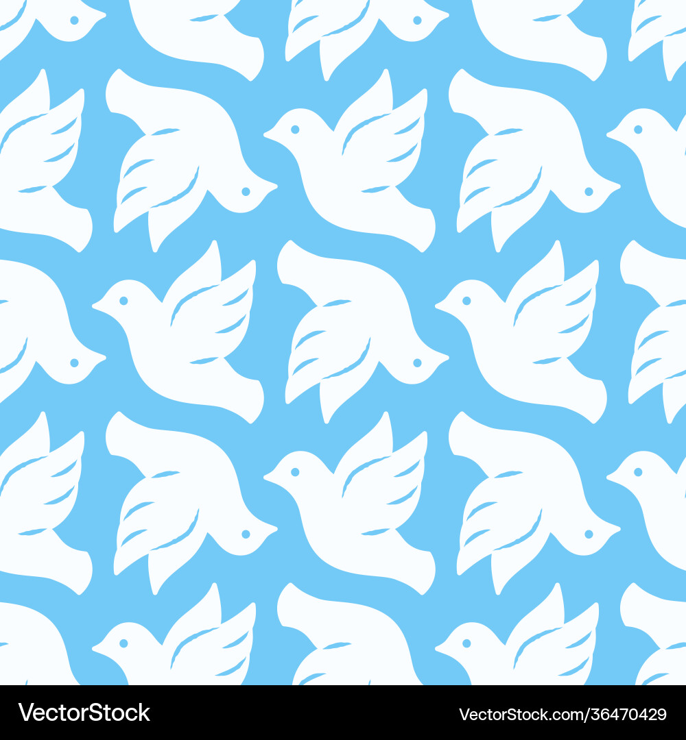 Dove seamless pattern Royalty Free Vector Image