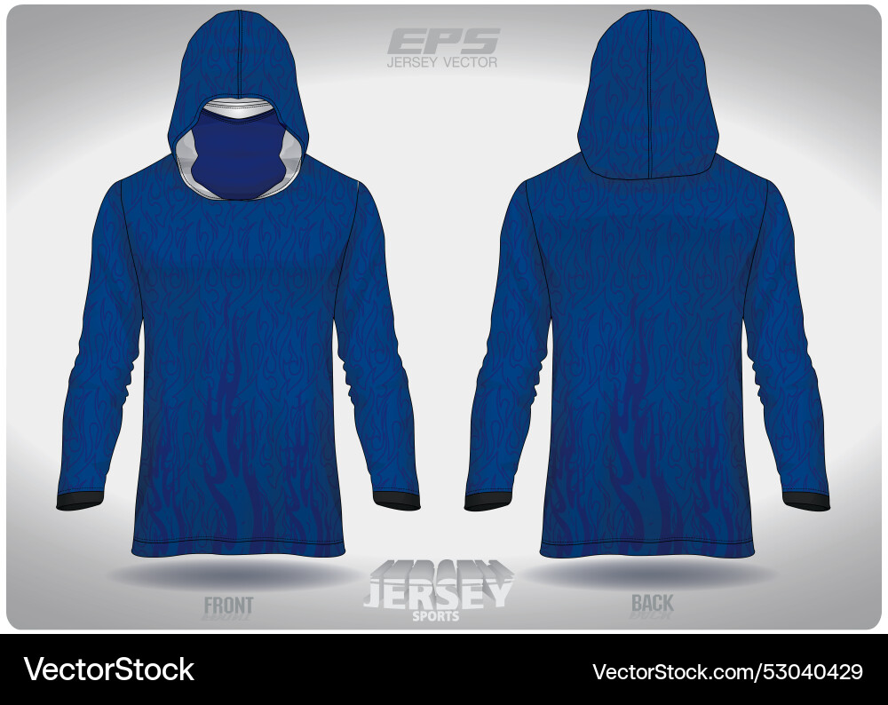 Eps jersey sports shirt dark blue fire pattern Vector Image