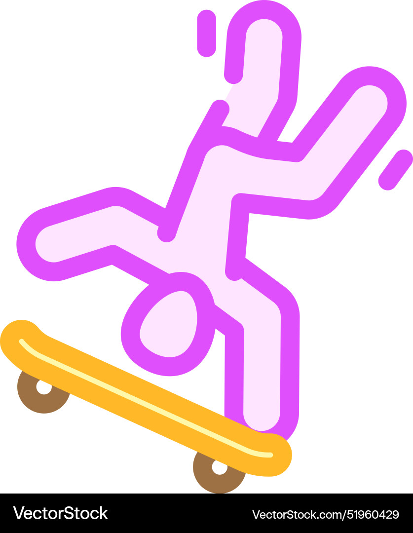 Freestyle skating color icon Royalty Free Vector Image