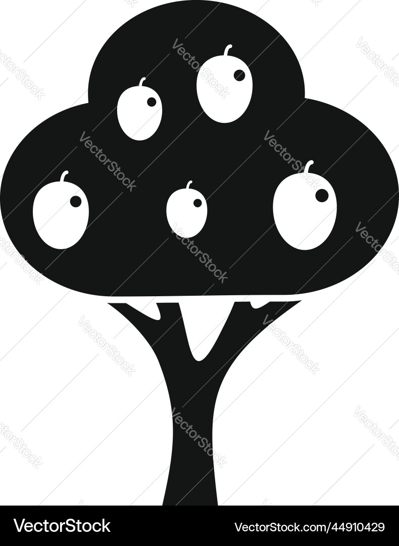 Fresh fruit tree icon simple garden Royalty Free Vector