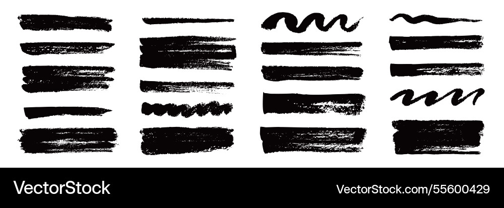 Marker brush texture stroke paint underline Vector Image