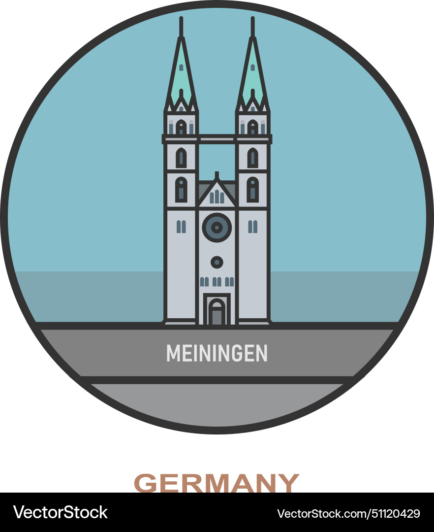 Meiningen cities and towns in germany Royalty Free Vector