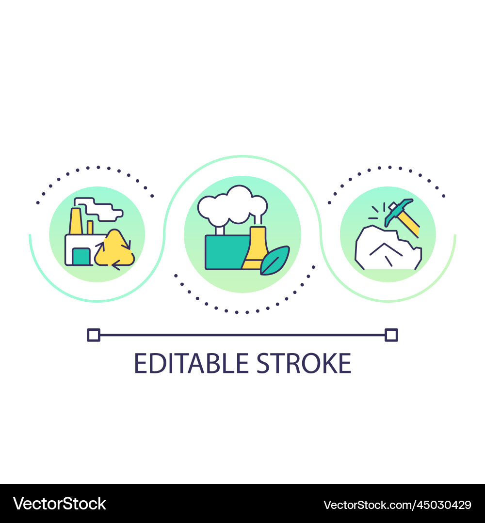 Reduce industrial impact loop concept icon Vector Image