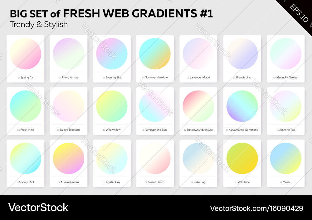 Set of fresh linear web gradients Royalty Free Vector Image