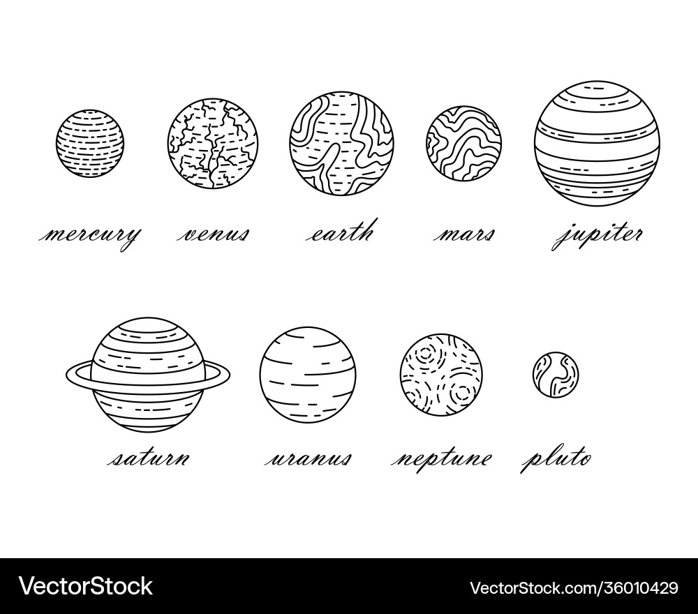 Set planets astrology astronomy mystery science Vector Image