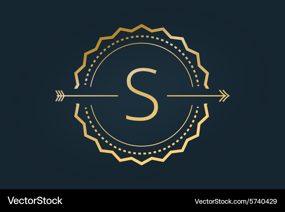 Vintage old style shield logo icon template Vector Image