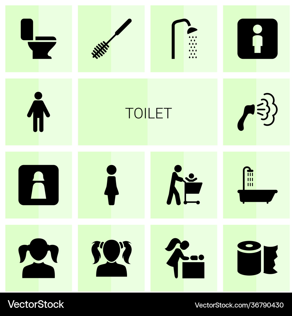 14 toilet icons Royalty Free Vector Image - VectorStock