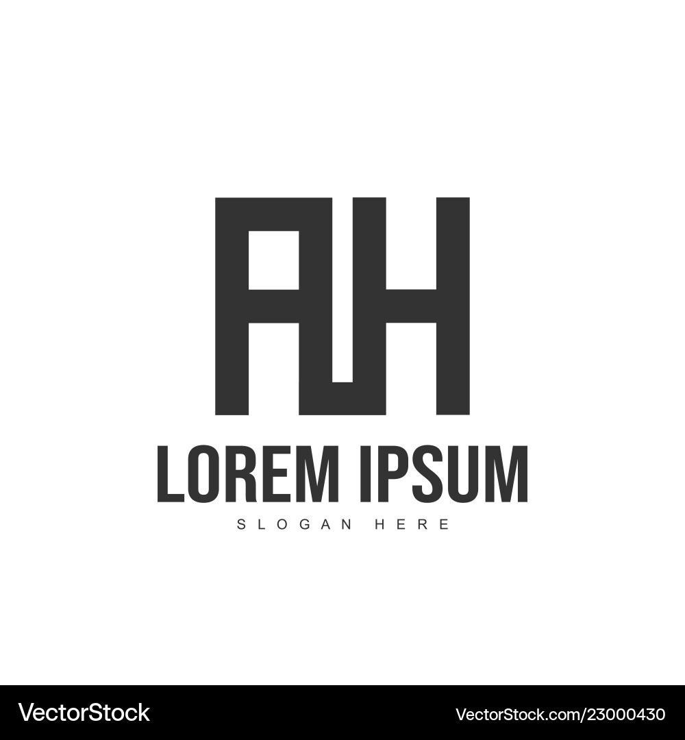 Ah logo template design initial letter Royalty Free Vector