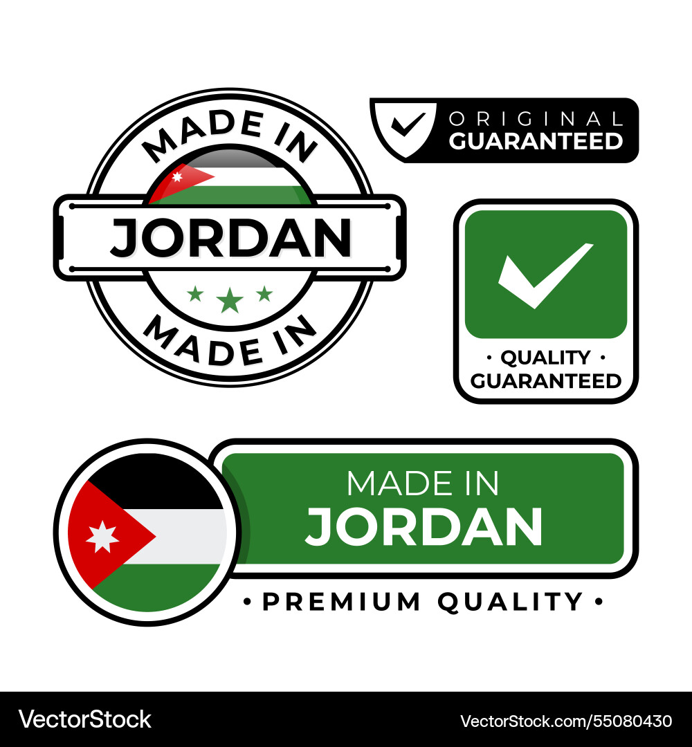 Badge bundle made in jordan label icon emblem Vector Image