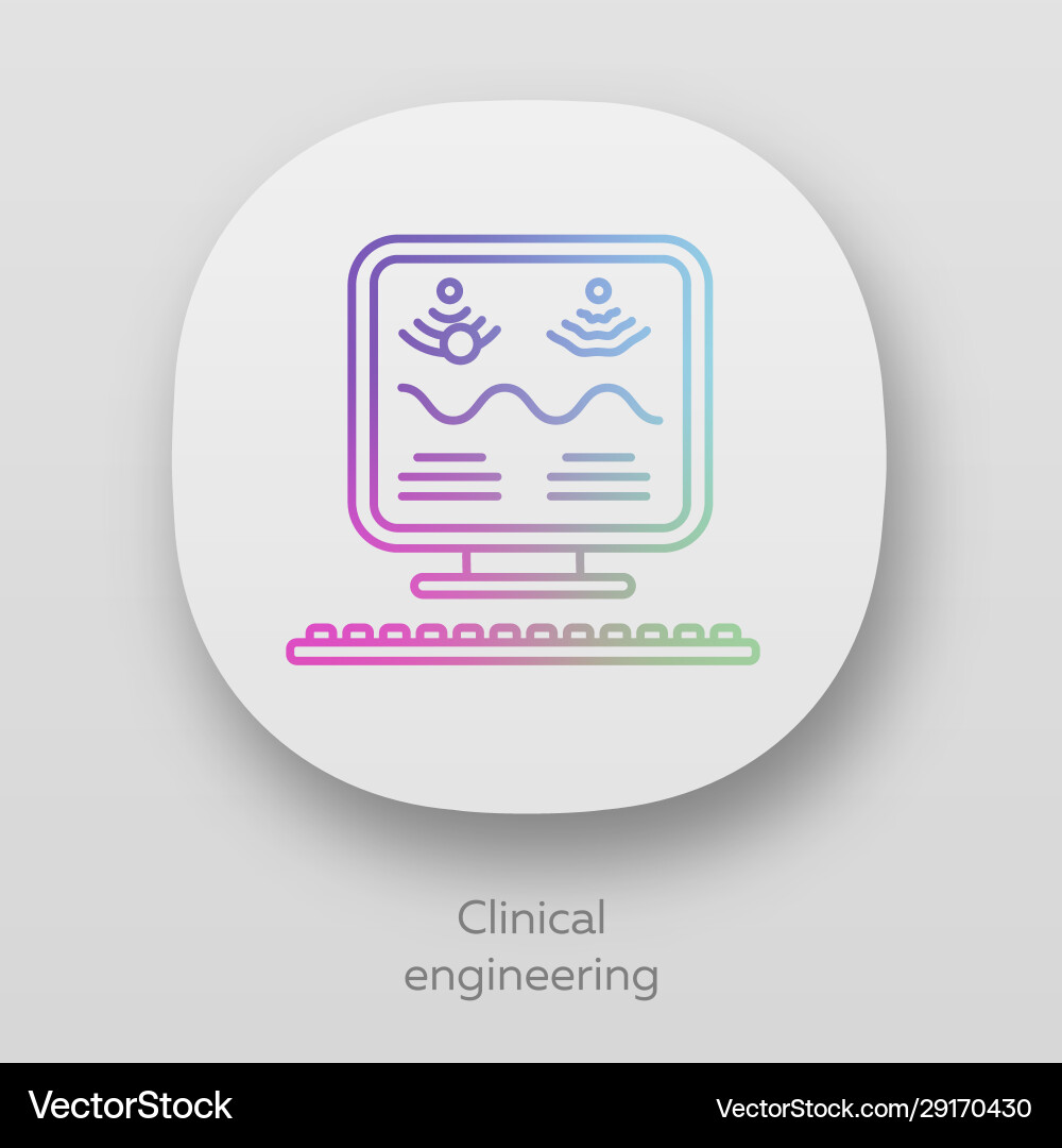 Clinical engineering app icon healthcare Vector Image
