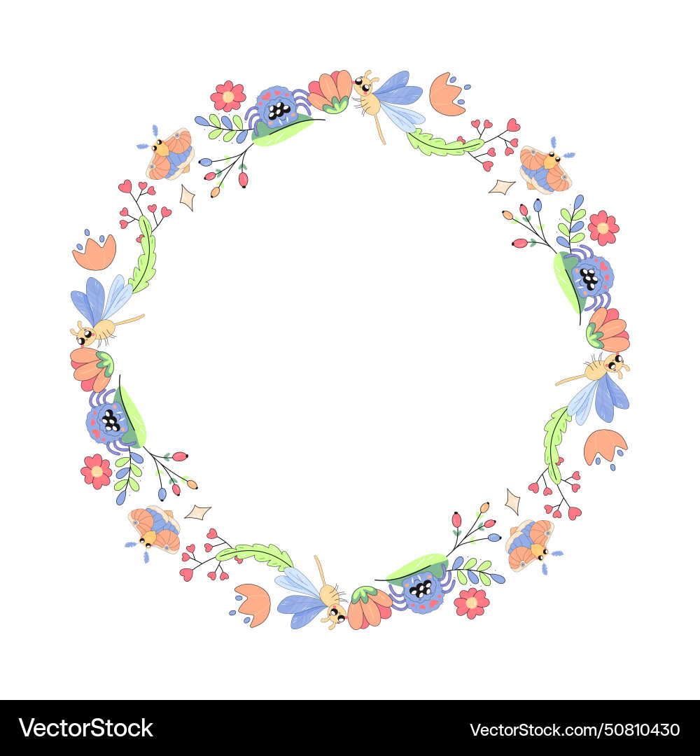 Congratulations frame with flowers plants Vector Image