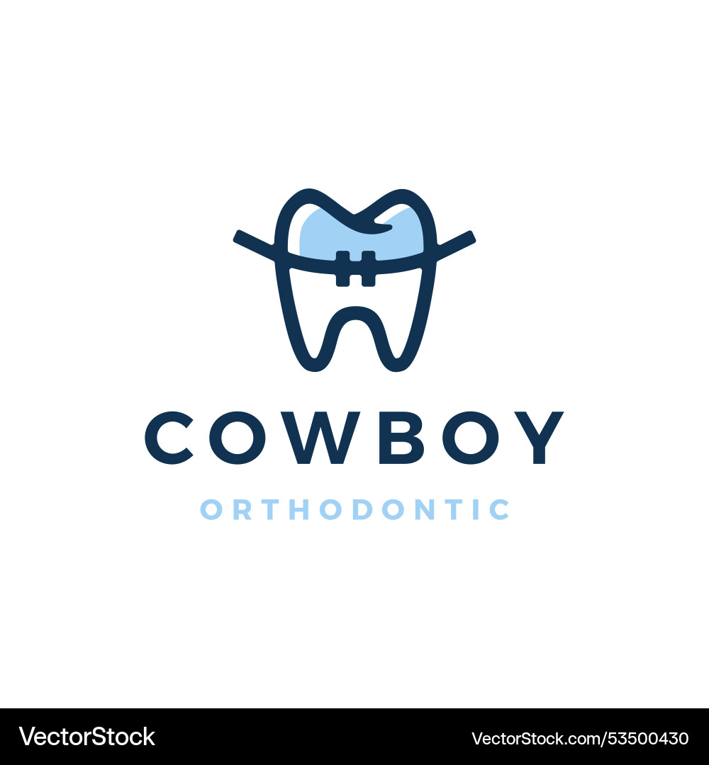 Cowboy orthodontic tooth teeth dentist dentistry Vector Image