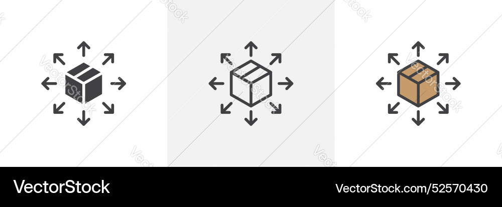 Distribution box icon set on white background Vector Image