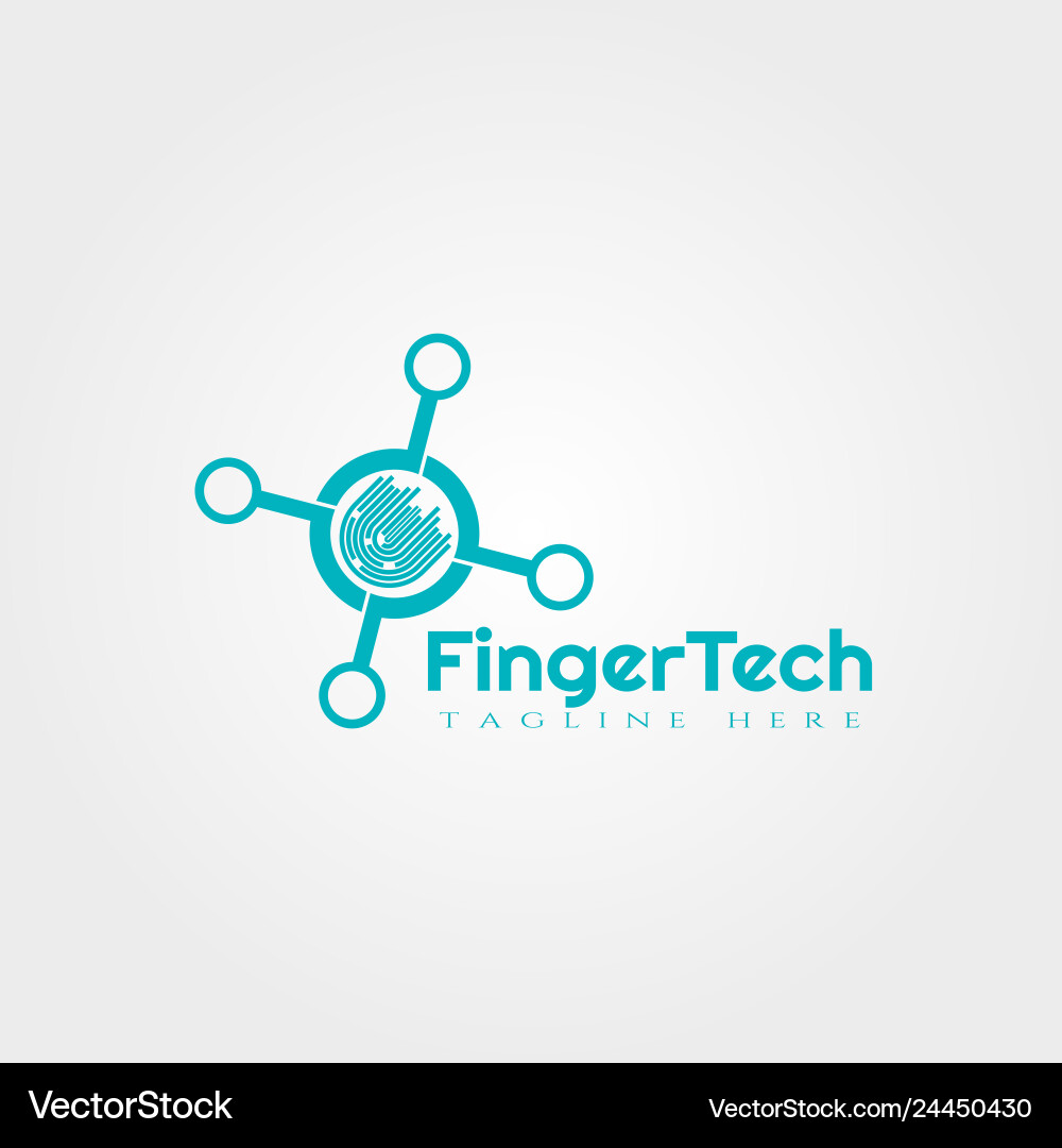 Fingerprint Security Logo Royalty Free Vector Image