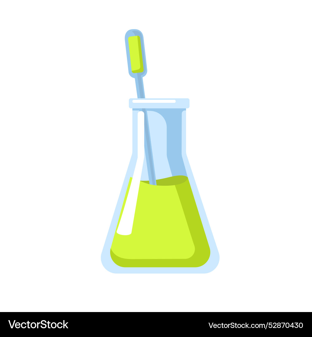 Flask laboratory glassware for chemistry acid Vector Image
