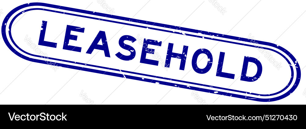 Grunge blue leasehold word rubber seal stamp Vector Image