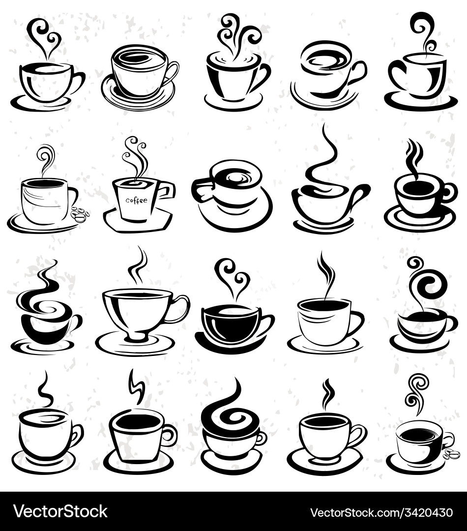 Hand drawn coffee cup Royalty Free Vector Image