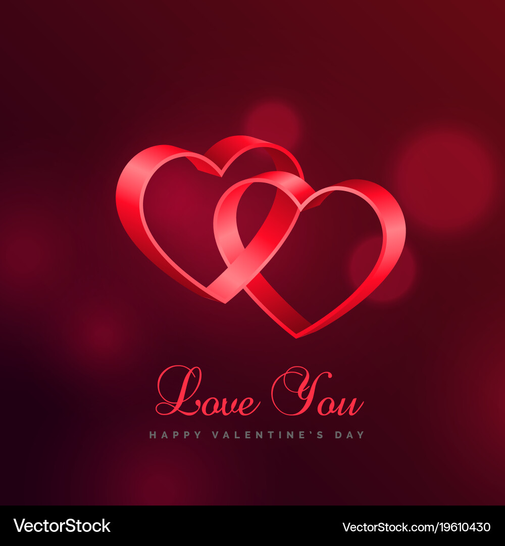 Love background with two hearts connected Vector Image