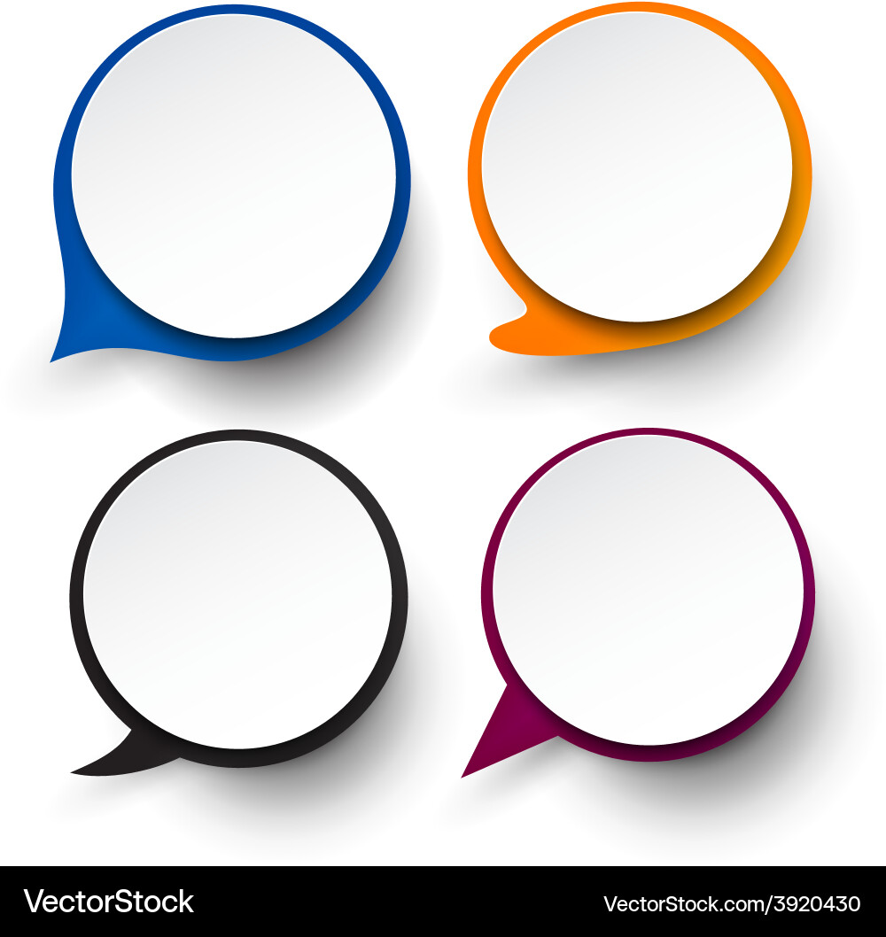 Paper set of round speech bubble Royalty Free Vector Image