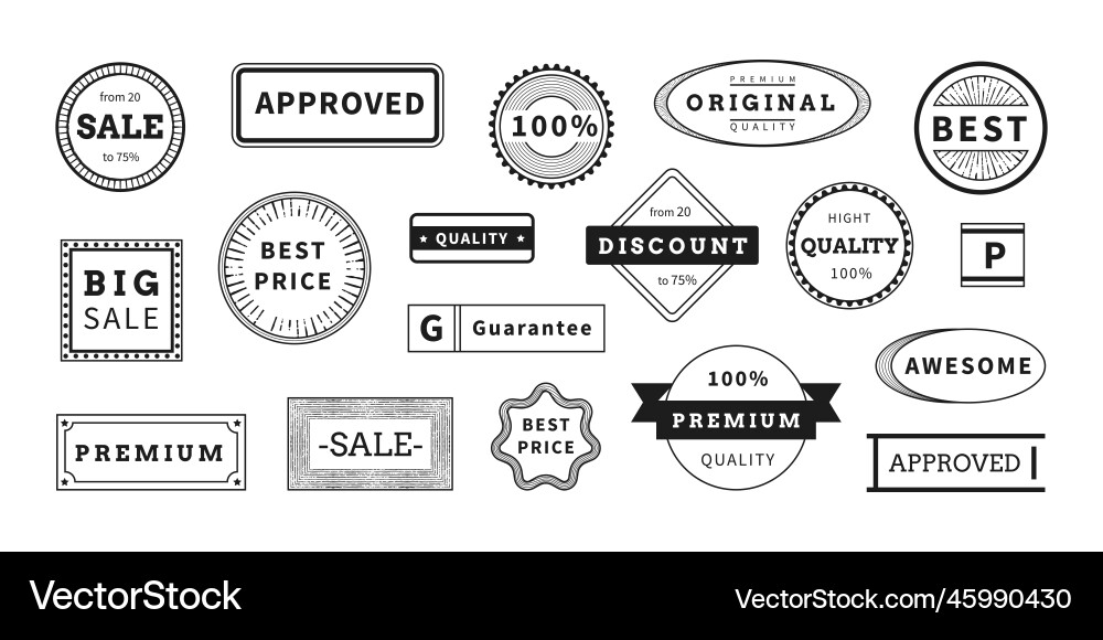 Rubber Stamps - Discount Sale Tags Royalty Free Vector Image