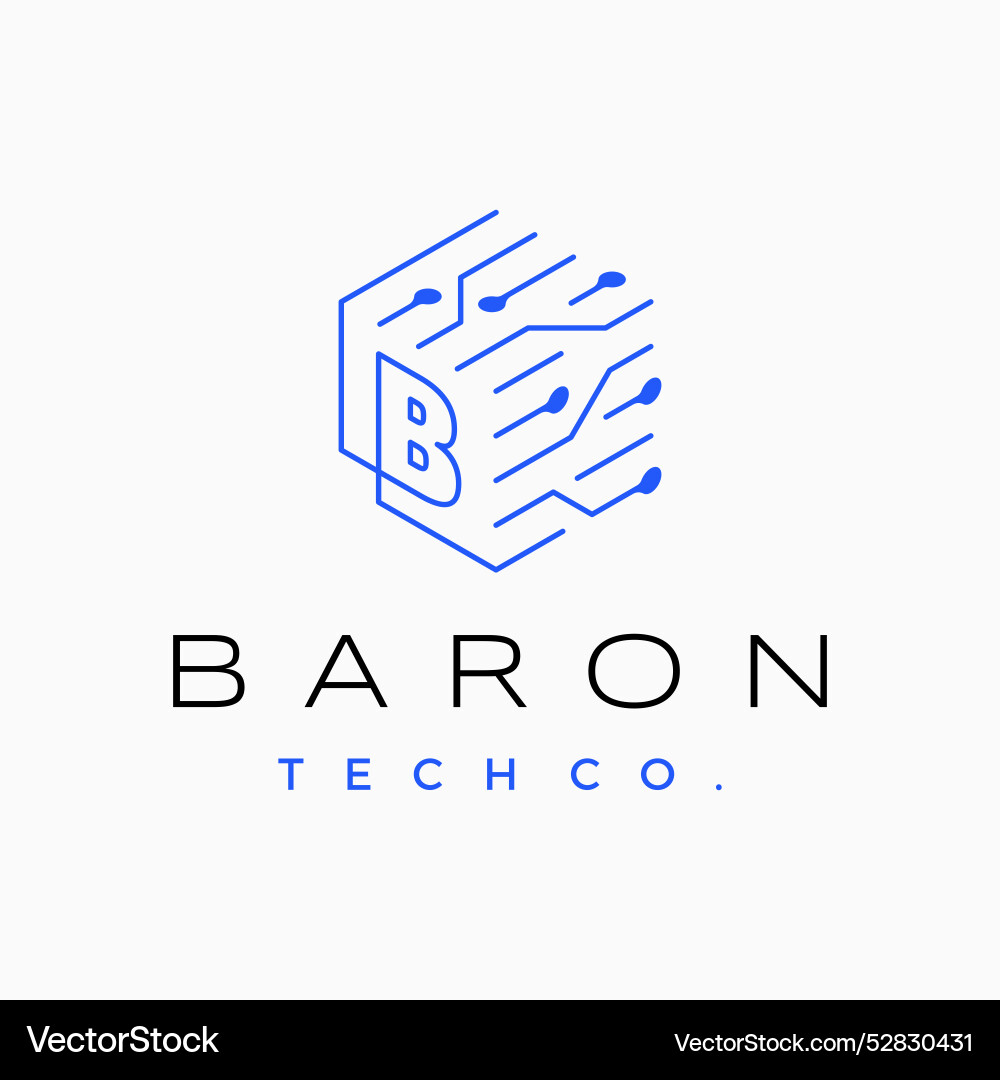 B letter cube tech logo icon Royalty Free Vector Image