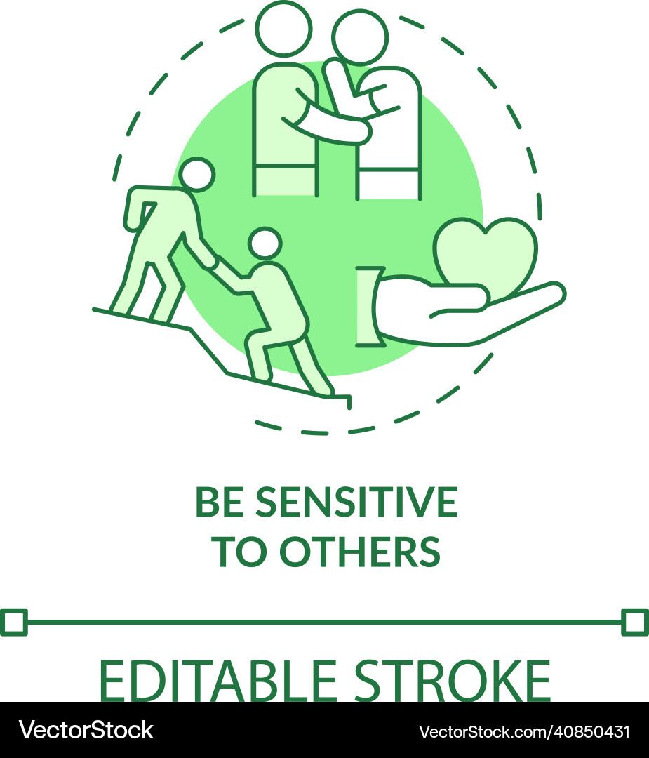 Be sensitive to others green concept icon Vector Image