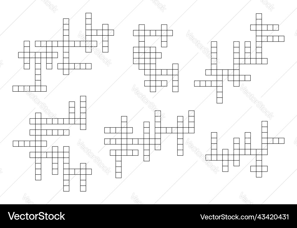 Crossword Puzzle Grid Set Royalty Free Vector Image