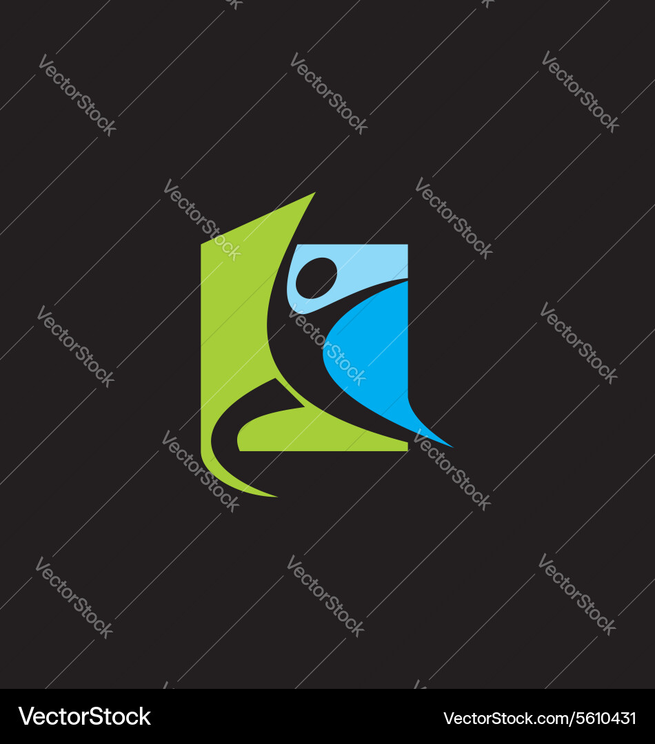 Dynamic Movement Fitness Logo Royalty Free Vector Image