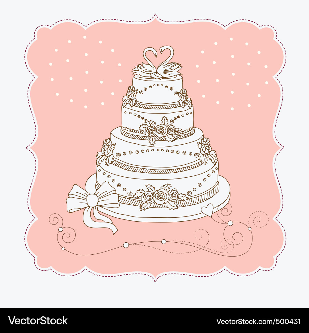 Elegant Wedding Cake Illustration Royalty Free Vector Image