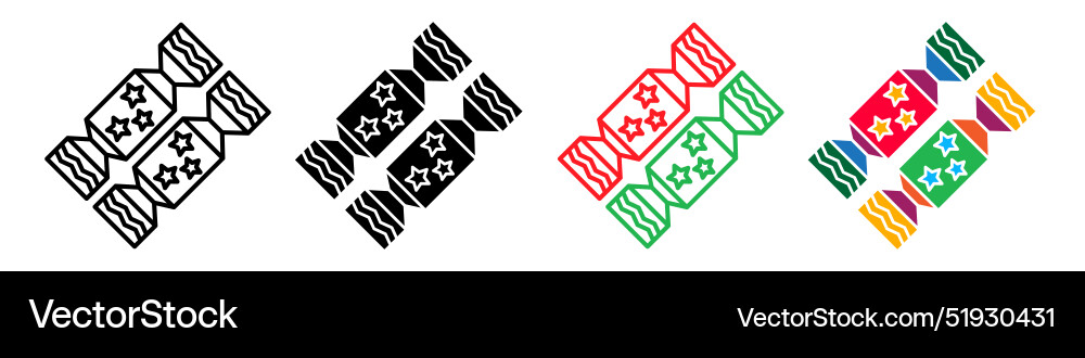 Festive christmas cracker icons for holiday Vector Image
