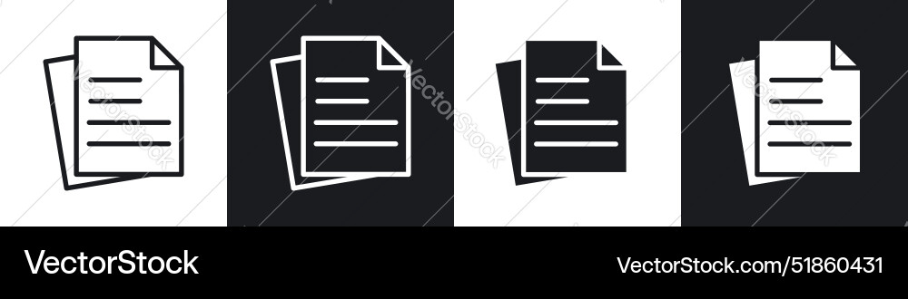 File liner and solid icon set in black color Vector Image